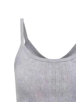 SPORTY & RICH Sleeveless Scoop-neck Cotton Blouse