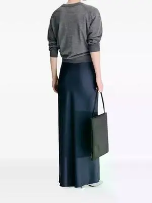 Loulou De Saison Eli Silk Twill A-line Maxi Skirt