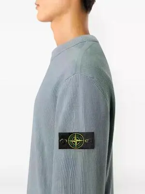 Stone Island 5100154 Ribbed Soft Organic-cotton Sweater - Blue