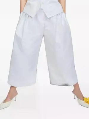 Rosie Assoulin Pleated Culotte Trousers - Neutrals