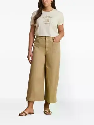 Ralph Lauren Stretch Chino Wide-leg Cropped Trousers - Neutrals