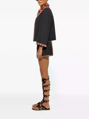 Emilio Pucci Embellished Cotton Jacket With Embroidered Collar