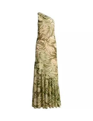 Ralph Lauren Palm-print One-shoulder Maxi Dress - Green