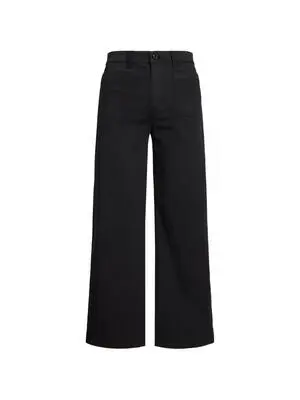 Ralph Lauren Stretch-cotton Wide-leg Trousers - Black