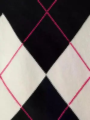 Pinko Argyle-intarsia Distressed Sweater