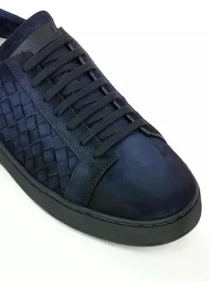 Santoni Woven Leather Sneakers