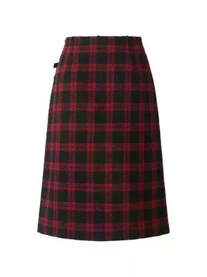 Pinko Check Wrap Midi Skirt