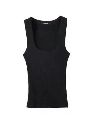 Jacquemus Gros Grain Ribbed-knit Tank Top - Black