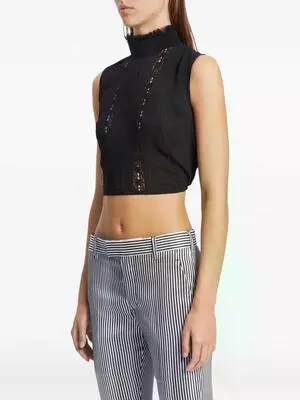 ANN DEMEULEMEESTER Light Cotton Dobby Strip Crop Top