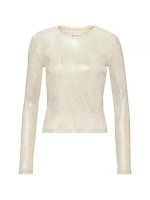 MAISON MARGIELA Foiled Ribbed Top - White