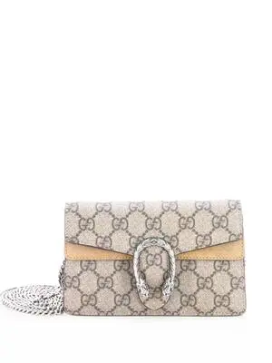Gucci Dionysus Bag Gg Coated Canvas Super Mini Crossbody Bag - Brown
