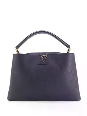LOUIS VUITTON Capucines Bag Leather Gm Satchel - Black