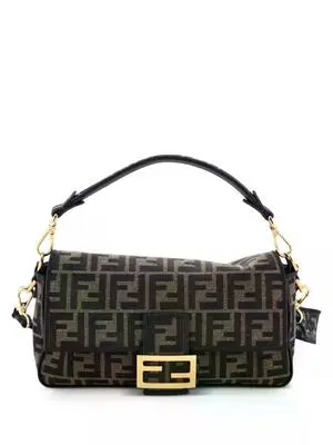 Fendi Zucca Canvas Baguette Nm Shoulder Bag - Brown