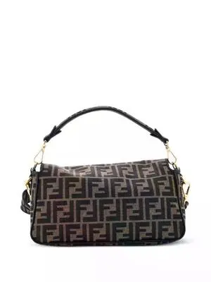 Fendi Zucca Canvas Baguette Nm Shoulder Bag - Brown