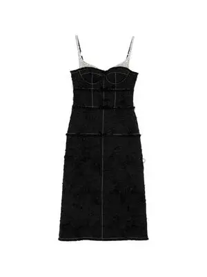 MONTSAND Crystal Embellished Tweed Dress