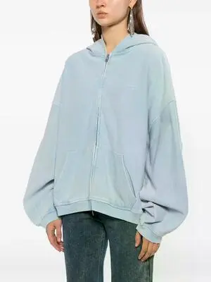 Alexander Wang Crystal Embellished Zip-up Hoodie