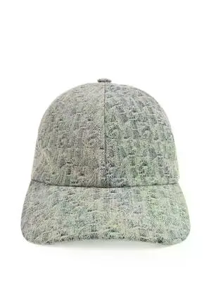 Emporio Armani Monogram-jacquard Denim Baseball Cap - Blue