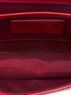 Dior 2016 Patent Cannage Lady Clutch With Chain - Red