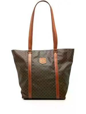 Celine 1998 Macadam Coated Canvas Tote Bag - Brown