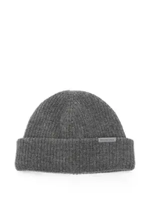 Balenciaga Logo-patch Beanie Hat - Grey