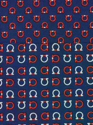 FERRAGAMO Gancini Print Silk Neck Tie