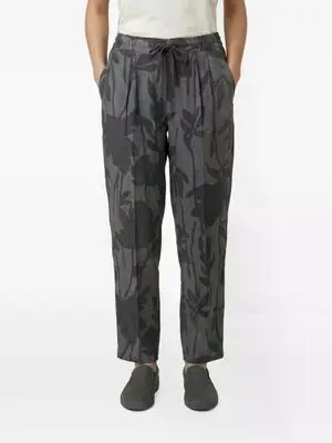 Brunello Cucinelli Floral-print Linen Trousers