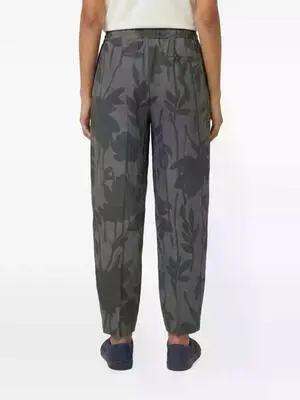 Brunello Cucinelli Floral-print Linen Trousers