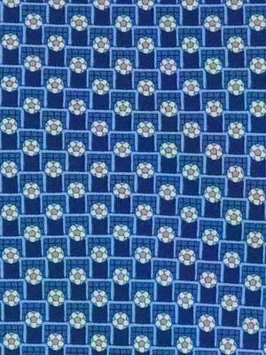 FERRAGAMO Tournament Print Silk Neck Tie - Blue