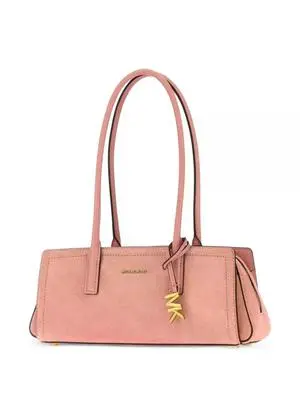 Michael Kors Logo Plaque Leather Shoulder Bag - Pink