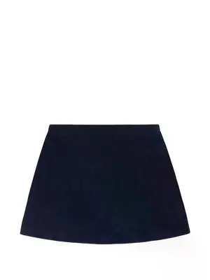 SPORTY & RICH Signature Logo Embroidered Cotton Mini Skirt - Blue