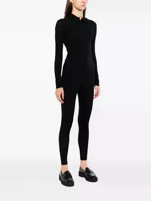 Yohji Yamamoto Shirt-collar Long-sleeve Jumpsuit - Black