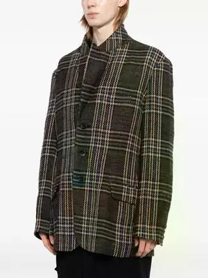 Yohji Yamamoto Plaid Peaked Blazer