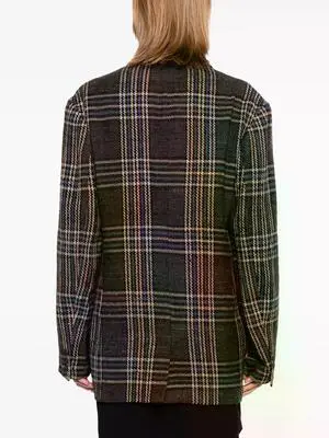 Yohji Yamamoto Plaid Peaked Blazer