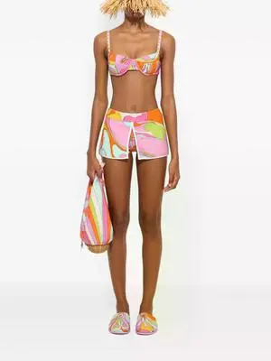 Emilio Pucci Orchidee Print Cotton-terry Bra Top - Pink