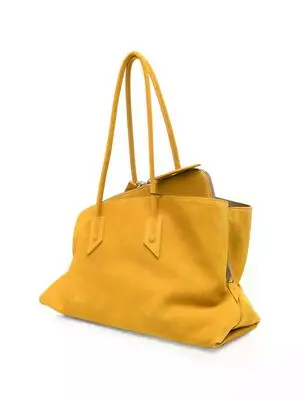 Attico Medium La Passeggiata Suede Geometric-frame Tote Bag - Yellow
