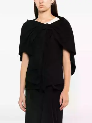 Yohji Yamamoto Draped Short-sleeve Top