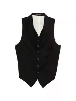 Yohji Yamamoto U-asymme Collar Vest - Black