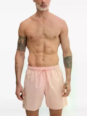 Lacoste Logo Patch Swim Shorts - Pink