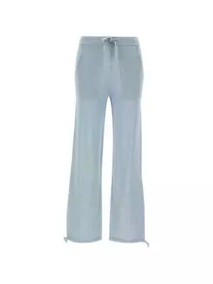 KANGRA Drawstring-waist Knitted Trousers - Blue