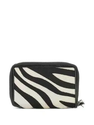 GIANNI CHIARINI Horsy Zebra-print Leather Wallet - Neutrals