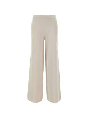 KANGRA Ribbed-edge Palazzo Pants - Neutrals