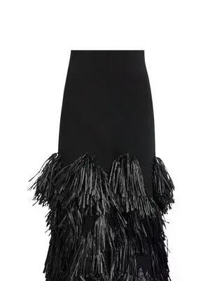 Aje Elva Fringed Maxi Dress - Black