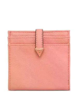 Guess Logo-plaque Pebbled Wallet - Pink