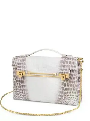 KWANPEN Raffles 1819 Crocodile-effect Top-handle Tote Bag - Grey