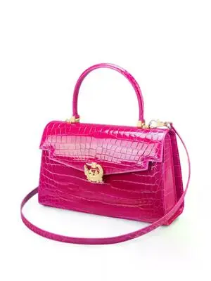 KWANPEN Crescent Crocodile-effect Top-handle Tote Bag