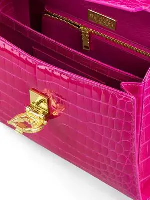KWANPEN Crescent Crocodile-effect Top-handle Tote Bag