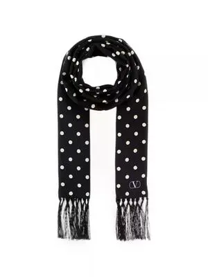 Valentino Garavani Vlogo Polka-dot Scarf - Black