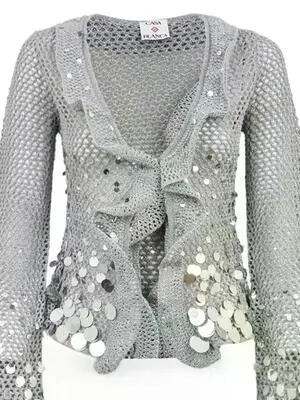 Casablanca Sequin-embellished Ruffled Top