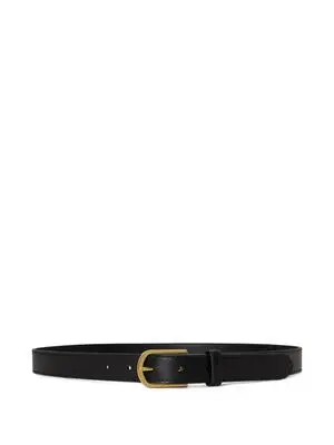 Ralph Lauren Leather Belt With Rounded Buckle - Black