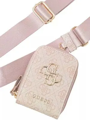 Guess Monogram-print Zipped Case Strap - Pink